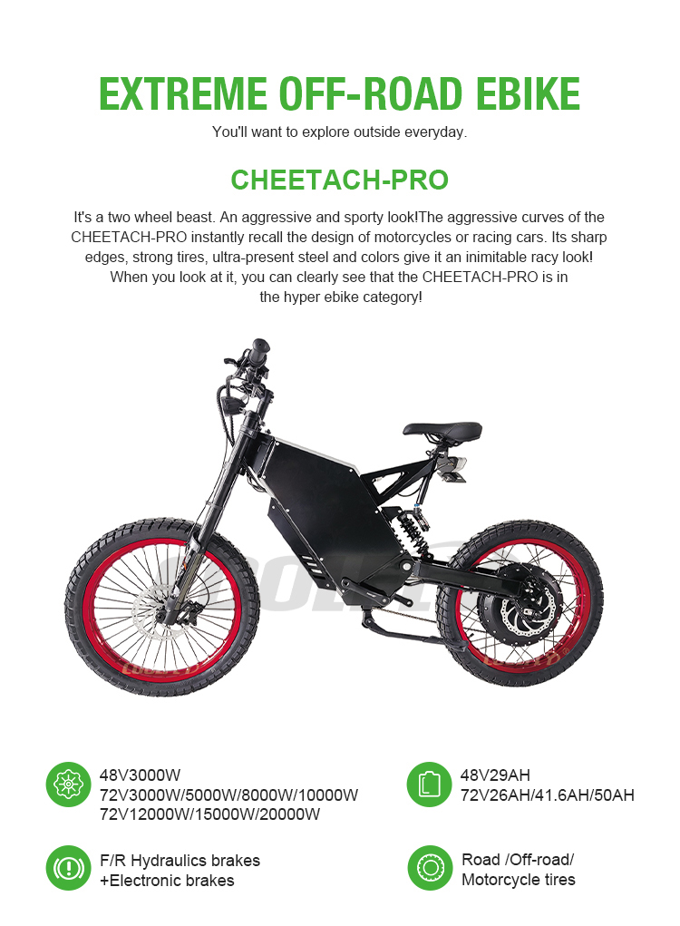 CHEETAH-PRO 2023 Super Faster Full Suspension Mountain Ebike Stealth Bomber Electric Bike 3000W ...