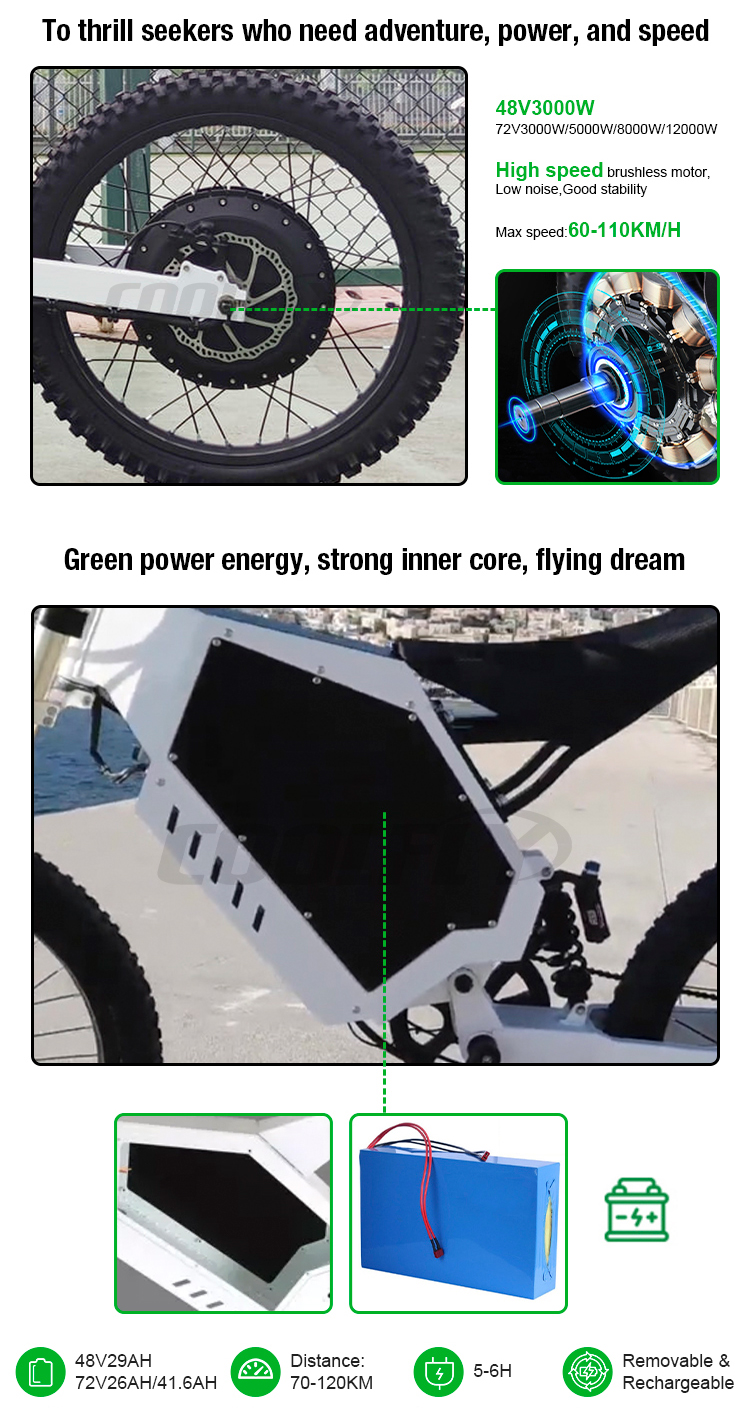 CHEETAH-TOP Stealth Bomber Electric Bicycle 48V3000W 72V 3000W 5000W 8000W 12000W 15000W 20000W ...